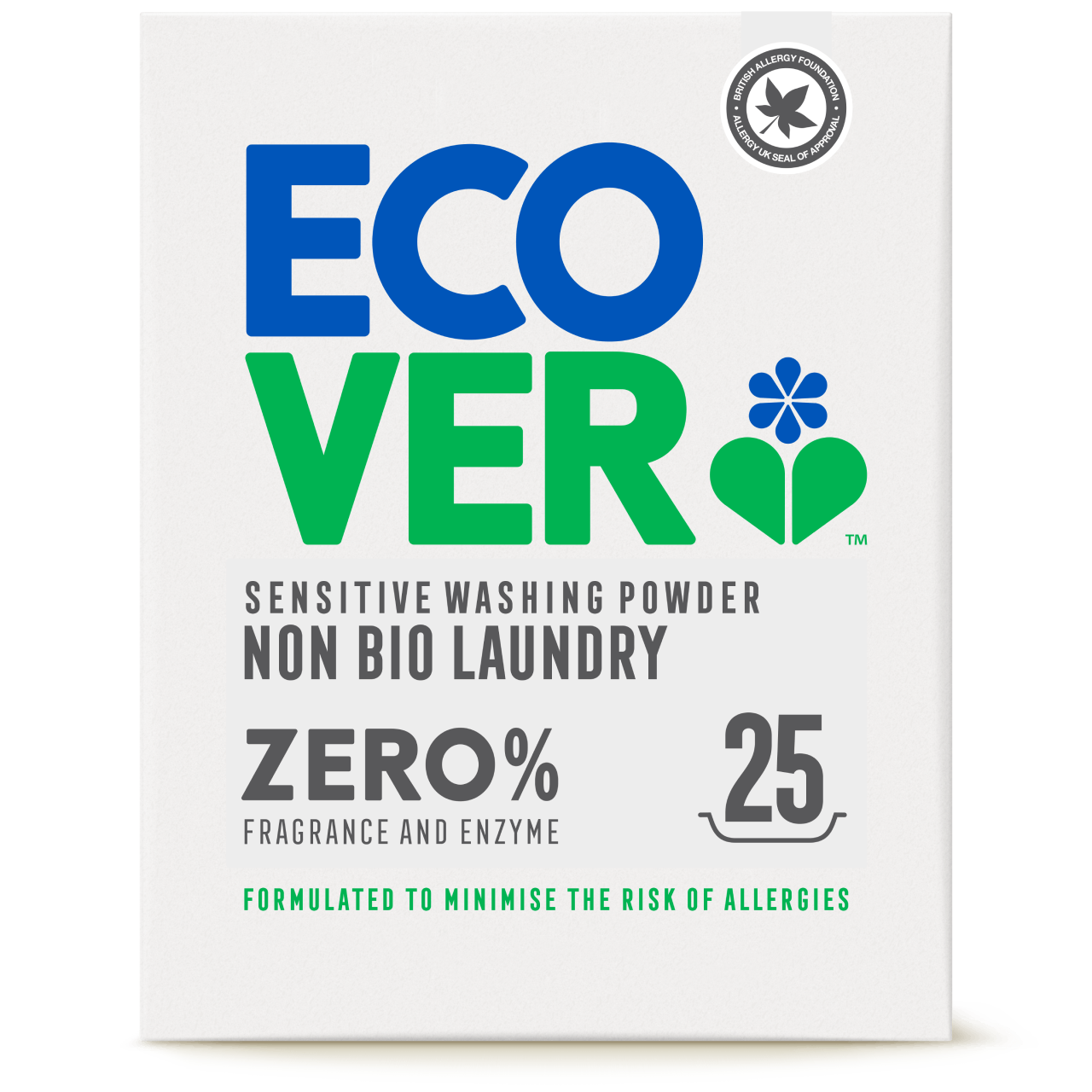ZERO Non Bio Washing Powder Fragrance Free Ecover